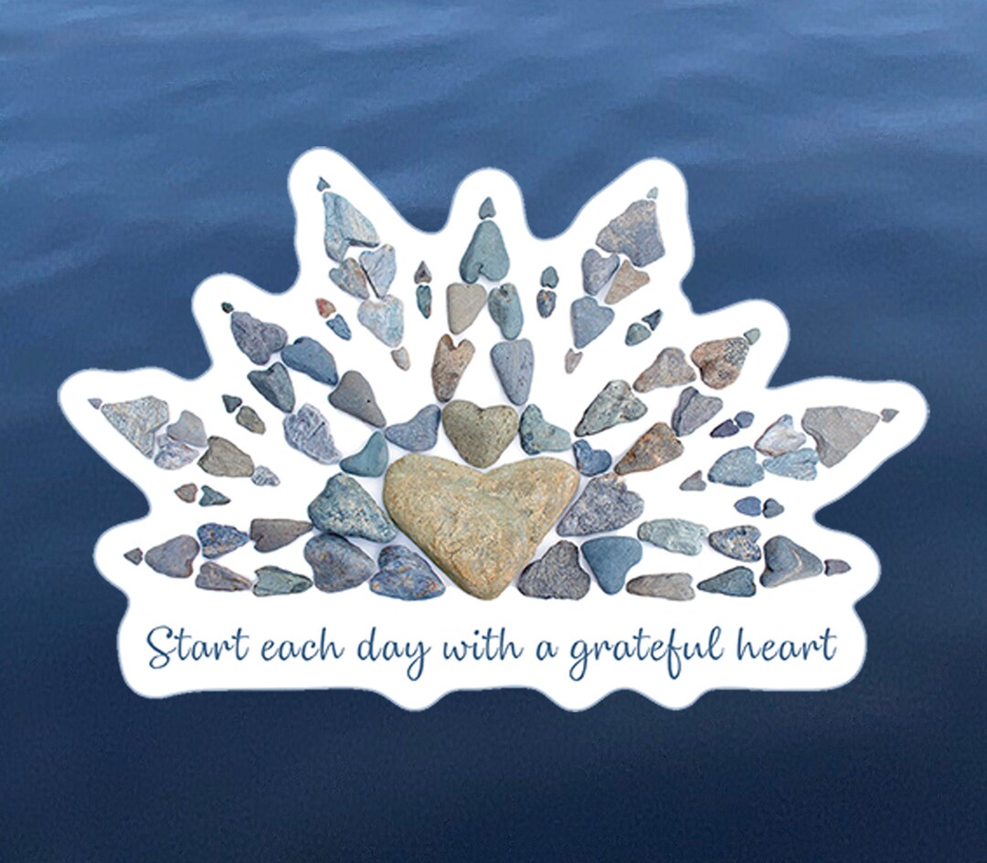 Start Each Day With a Grateful Heart Vinyl Sticker, Attitude of ...