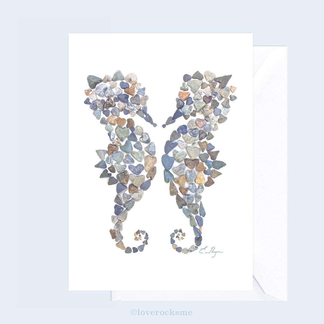 Seahorse Card, Seahorse Art Gift, High Tide or Low Tide Card, Coastal ...