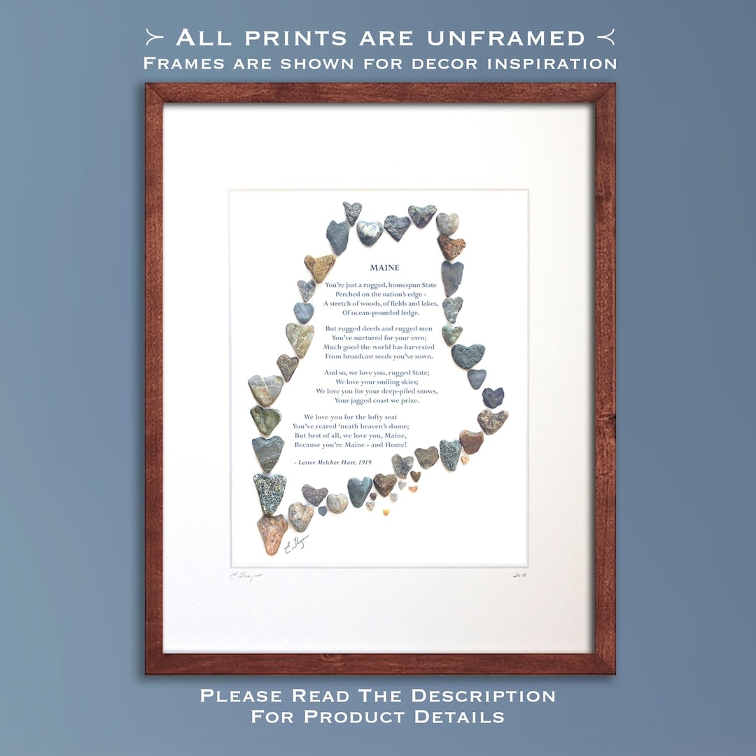Maine Poem Art Print, Maine Poetry Art Print, Maine Housewarming, Maine ...