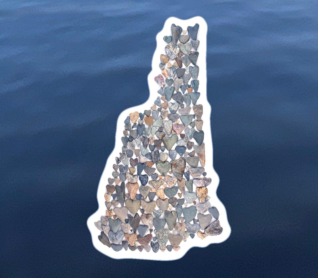 New Hampshire Map Vinyl Sticker, New Hampshire Map Decal, NH Love ...
