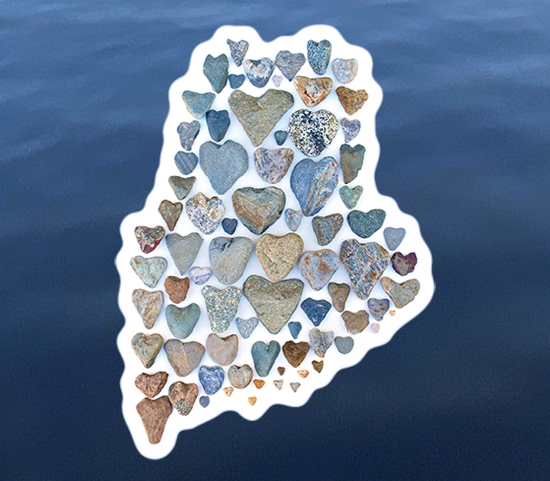 Maine Map Vinyl Sticker, Maine Map Decal, Maine Love Sticker, Maine ...
