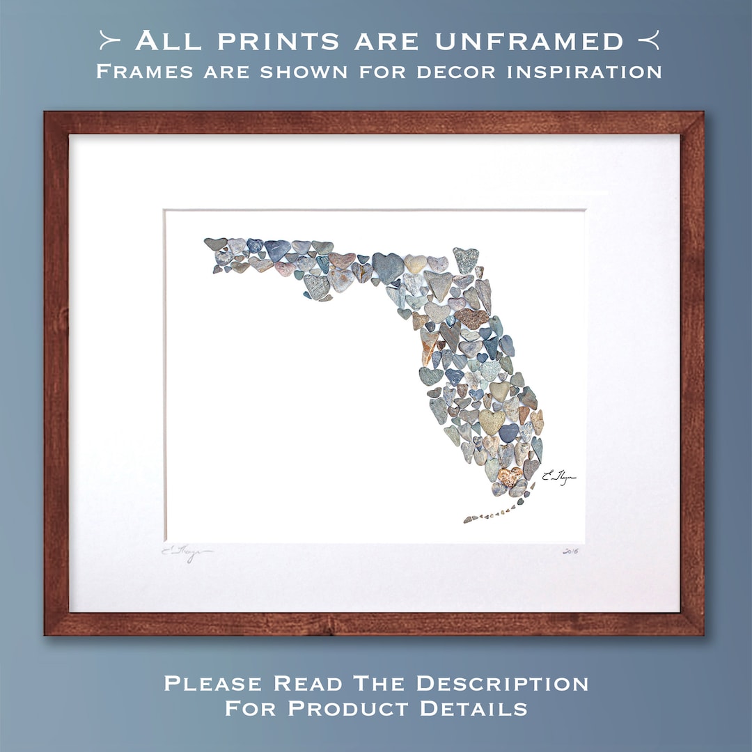 Florida Map Art, Florida Print, Florida Wall Decor, Florida Wall Art ...