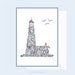 Lighthouse Card, Lighthouse Art Card, Maine Lighthouse Card, Lighthouse ...