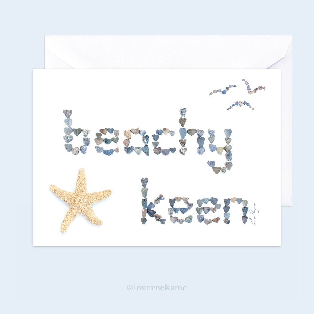 Beachy Keen Card, Beach Stationary, Beach Lover Card, Coastal Card ...
