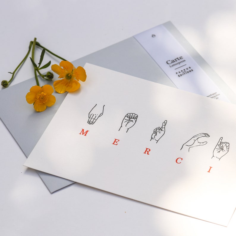 Thank You Card in Typing Alphabet and Typographic Printing - Etsy