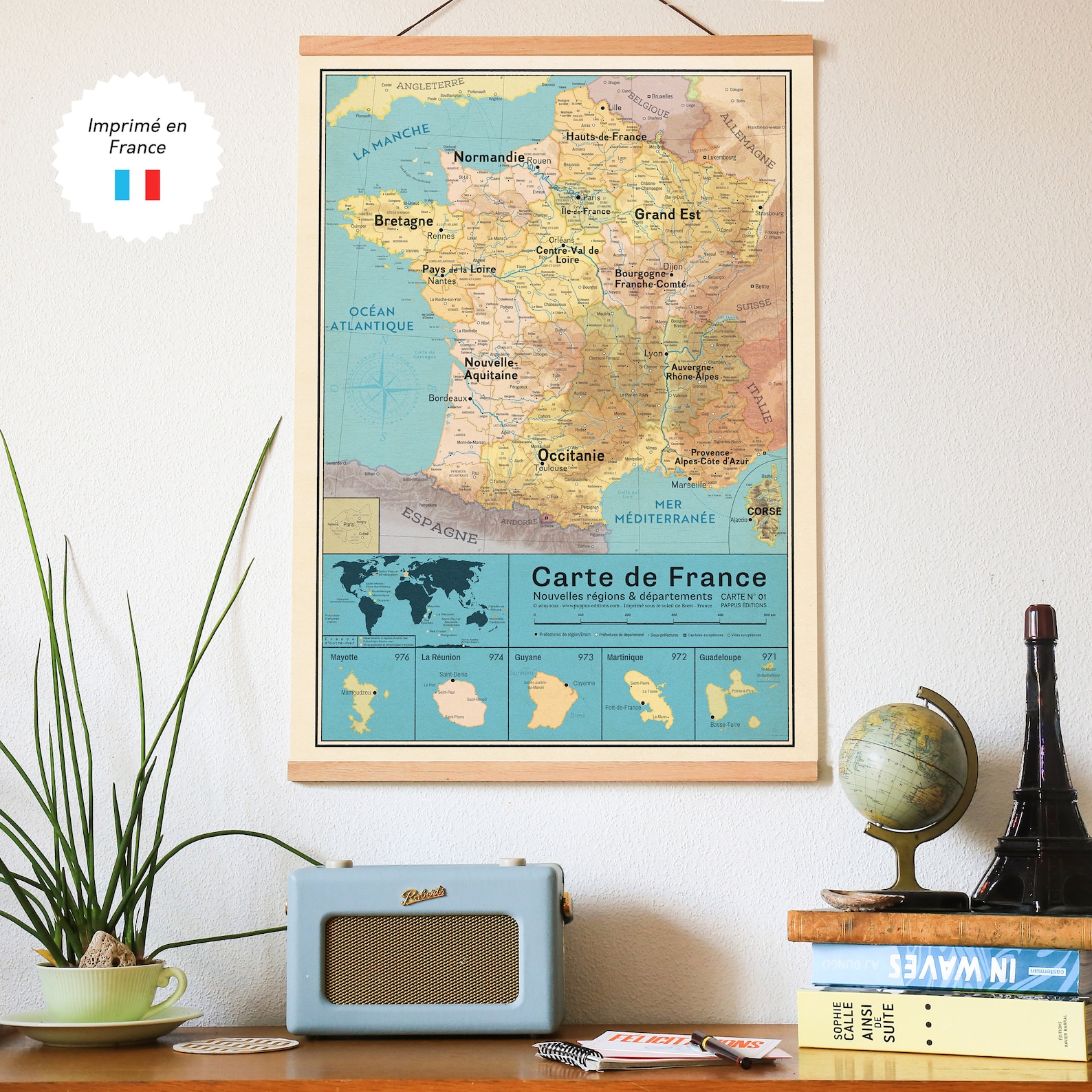Vintage France Map Poster With New Regions and Departments - Etsy UK