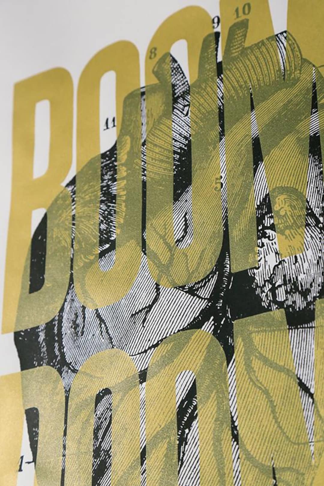 Gold Screen-printed Boom Boom Poster - Signed by the Artist - Etsy