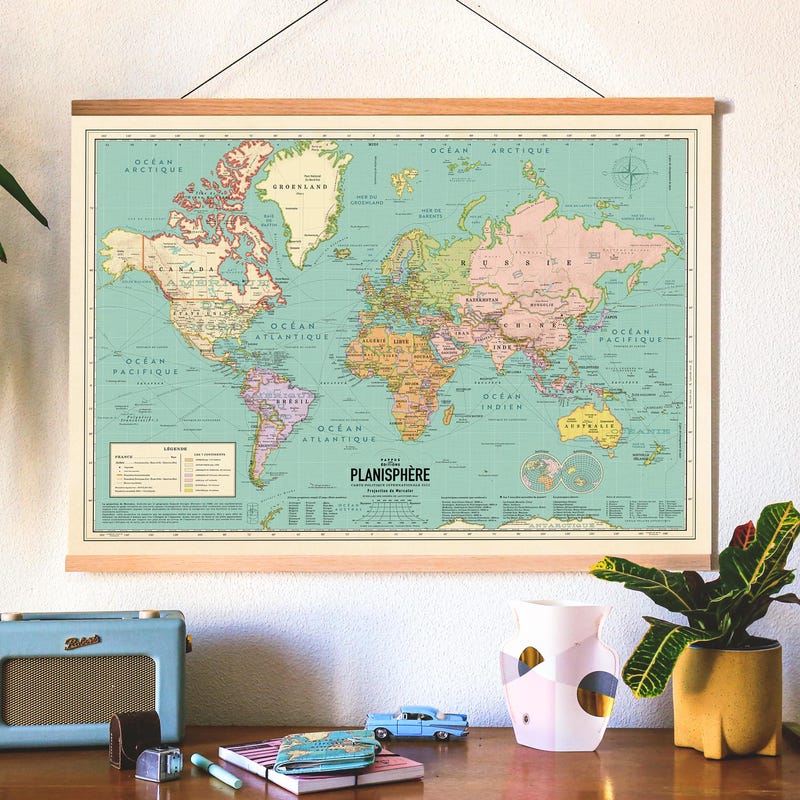 World Map Poster - Etsy