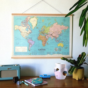 World Map Poster Kit Current, World Map, Planisphere Detailed Vintage ...