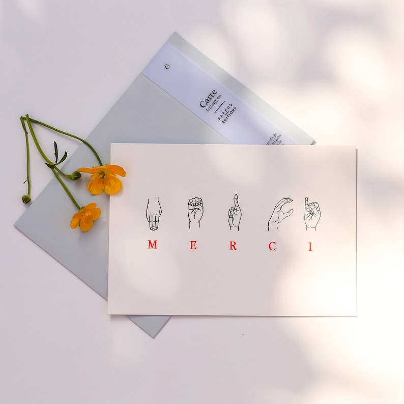Thank You Card in Typing Alphabet and Typographic Printing - Etsy
