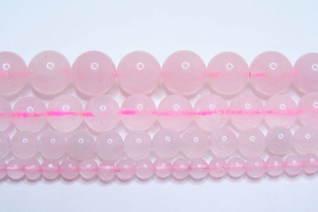 Rose Quartz 2mm-3mm-4mm-6mm-8mm-10mm-12mm-14mm Real Stone 15.5" Strand ...