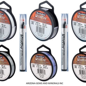 FREE Shipping Beadalon Wildfire Beading Thread .006in+.008in. 20YD-50YD ...