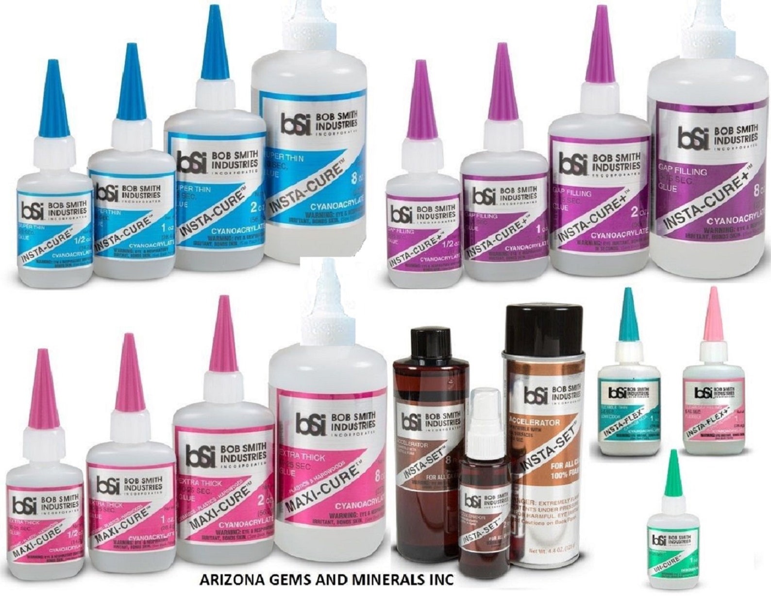 BSI Insta-cure Super Thin Glue + Gap Filling Glue +extra Thick 1/2oz or ...