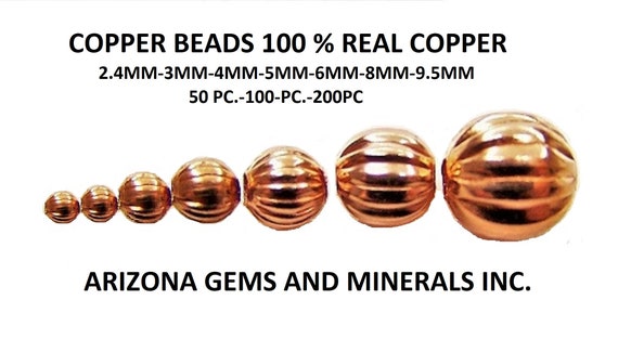 Real Copper Round Corrugated Beads 2.4mm 3mm 4mm 5mm - Etsy