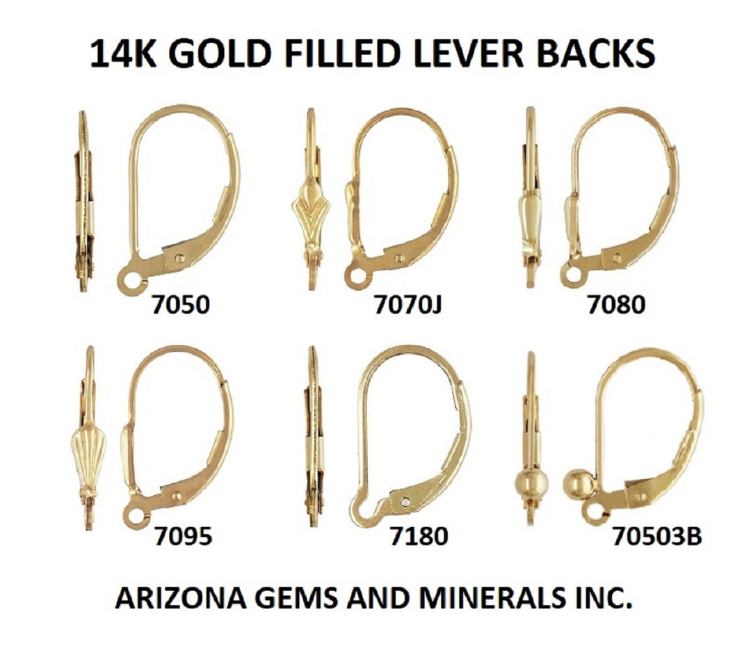 14K Gold Filled Lever Back Hook Ear Wires & French Earwires 6 Styles ...