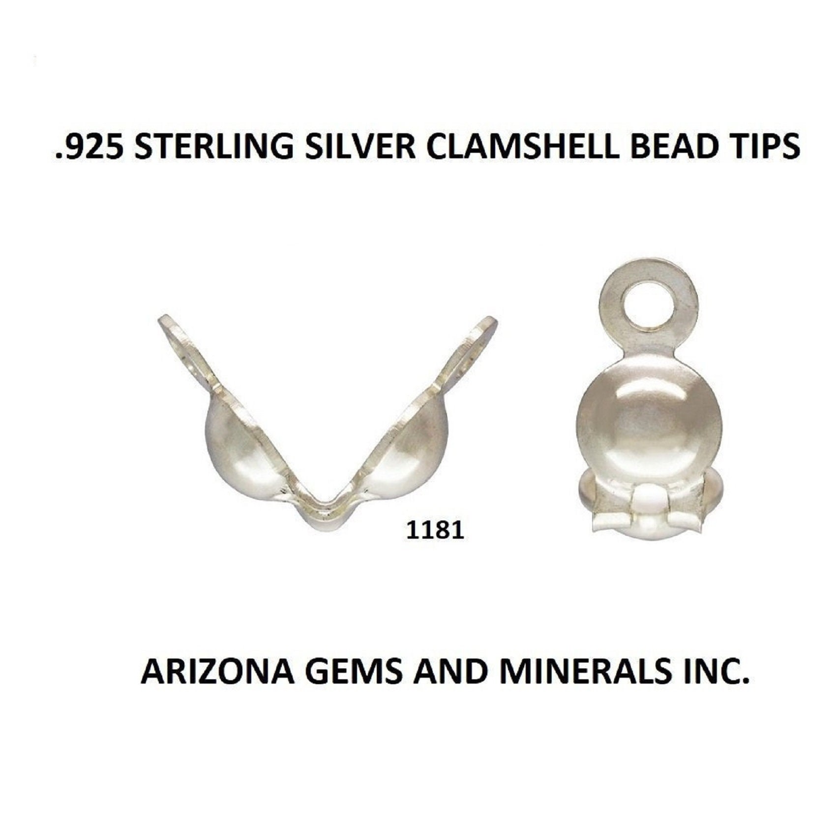 Sterling Silver .925 Clamshell Bead Tip 4mm. Approx. 20 Pc. or | Etsy