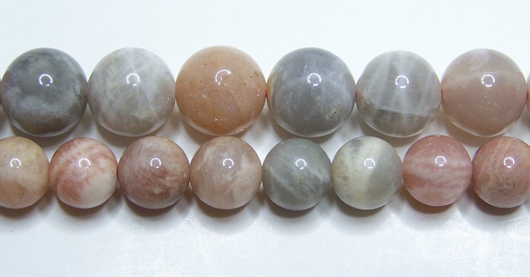 Multi Color Moonstone 4mm-6mm-8mm-10mm-12mm Real Stone 15.5" Strand ...