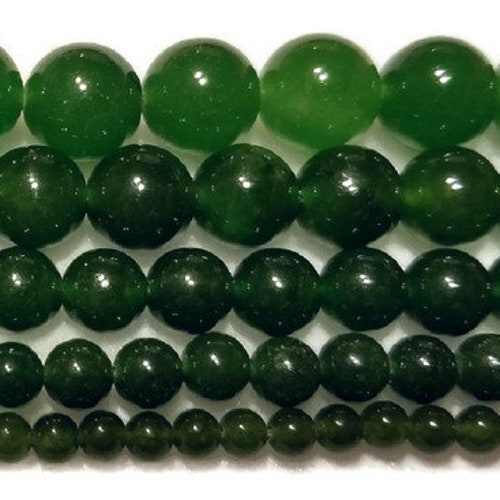 Green Jade Round Beads Sizes From - Etsy