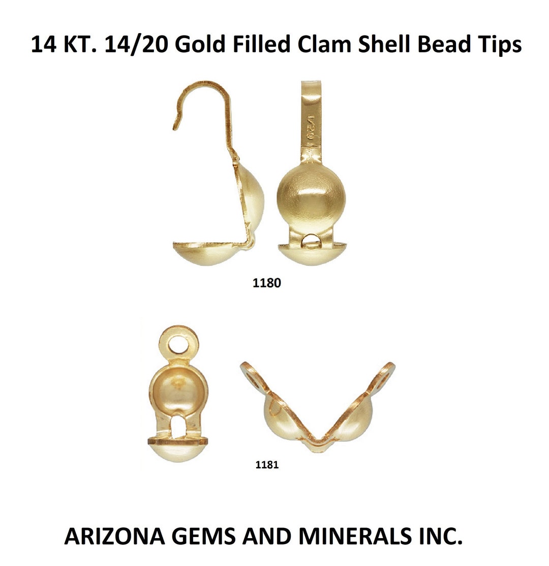 14KT 14/20 Gold Filled Clam Shell Bead Tip 4mm 2 Styles & Quantity - Etsy