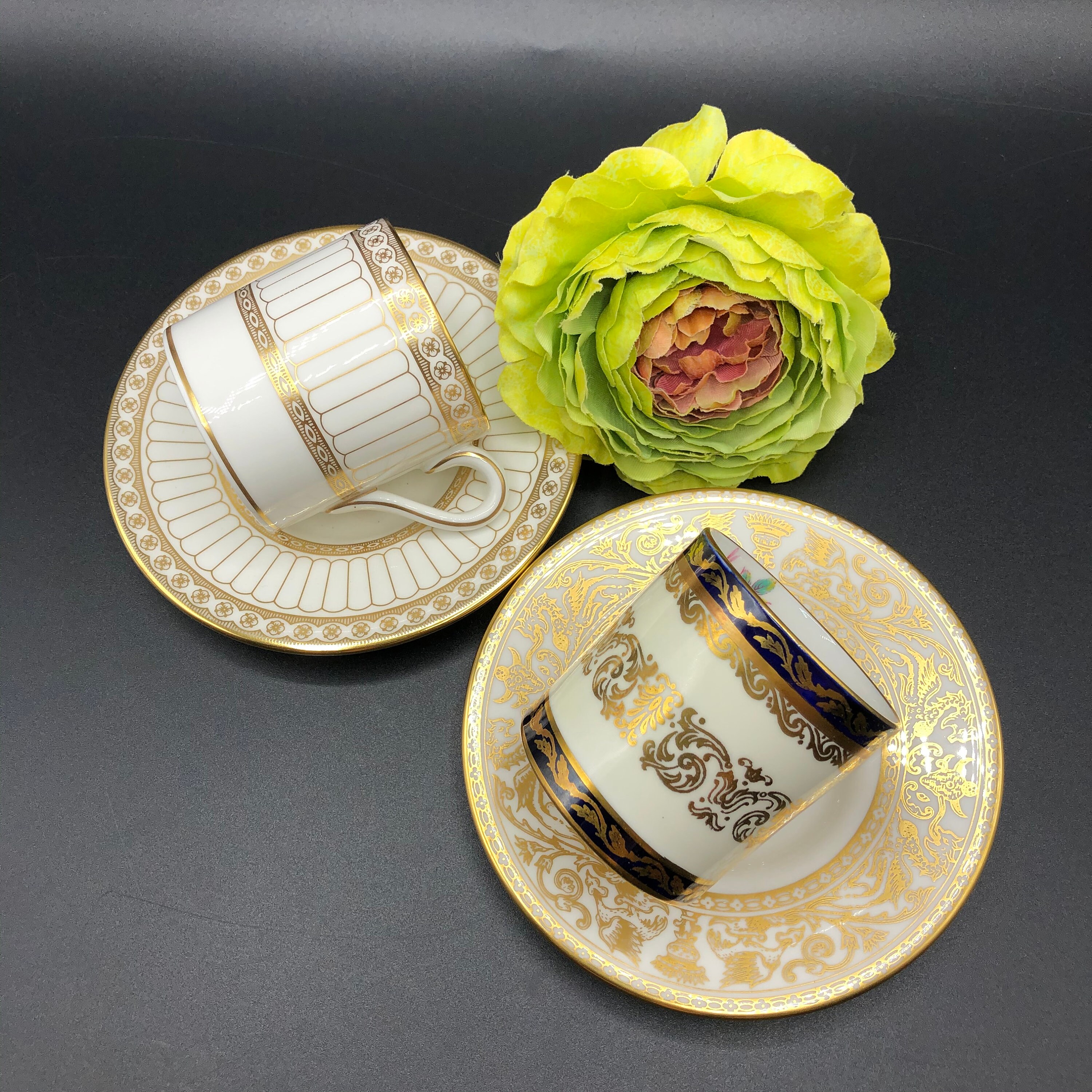 Mid Century Pair of Demitasse Cups and Saucers, Wedgwood Colonnade ...