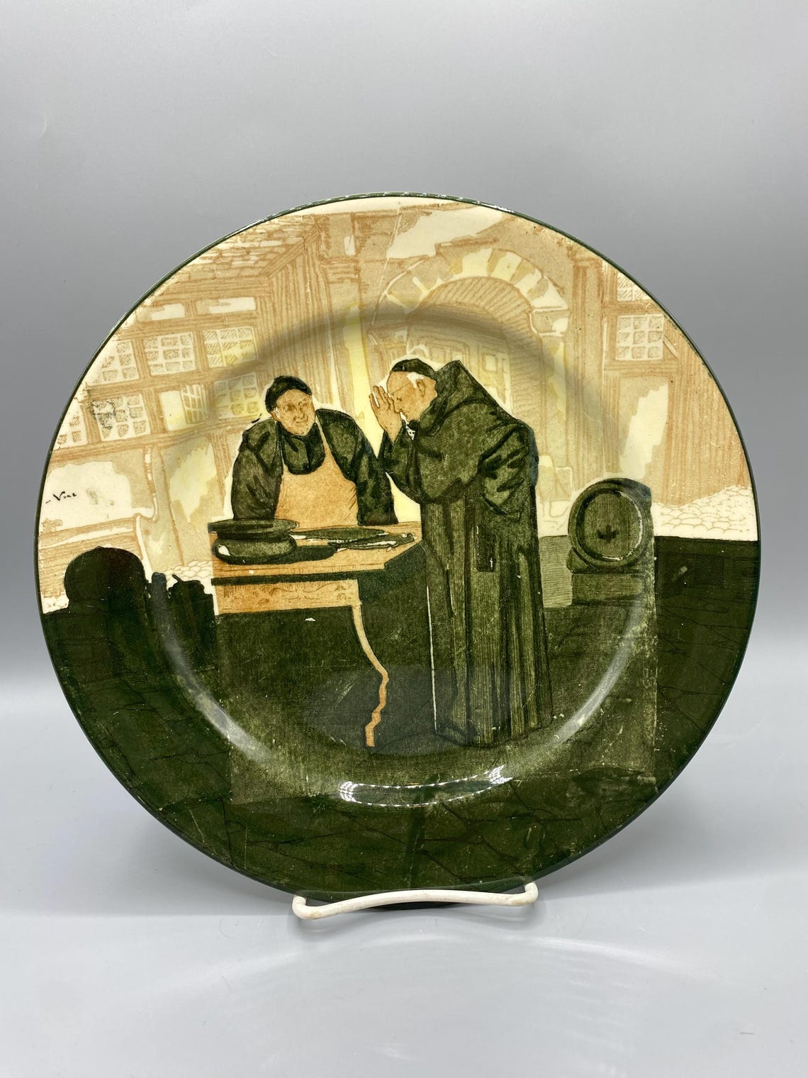Antique Display Plate 1920's Royal Doulton Transferware, Features Two ...