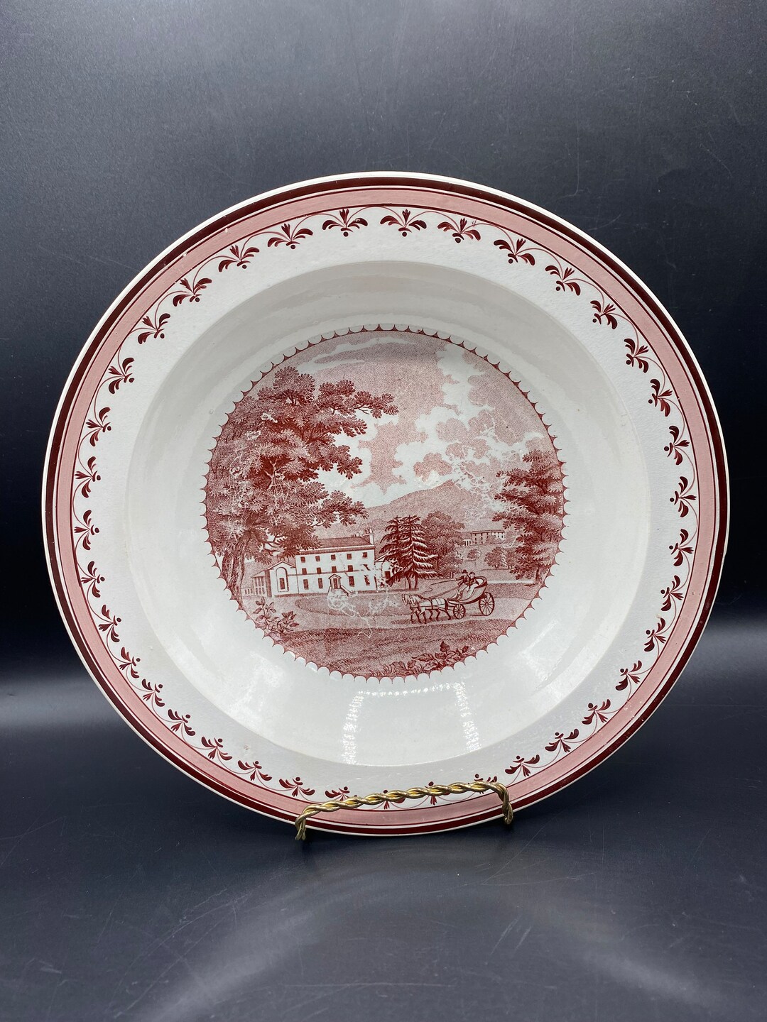 Set of 13 Bowls 1780-1820's English Red Transfer Printed Cream Ware ...