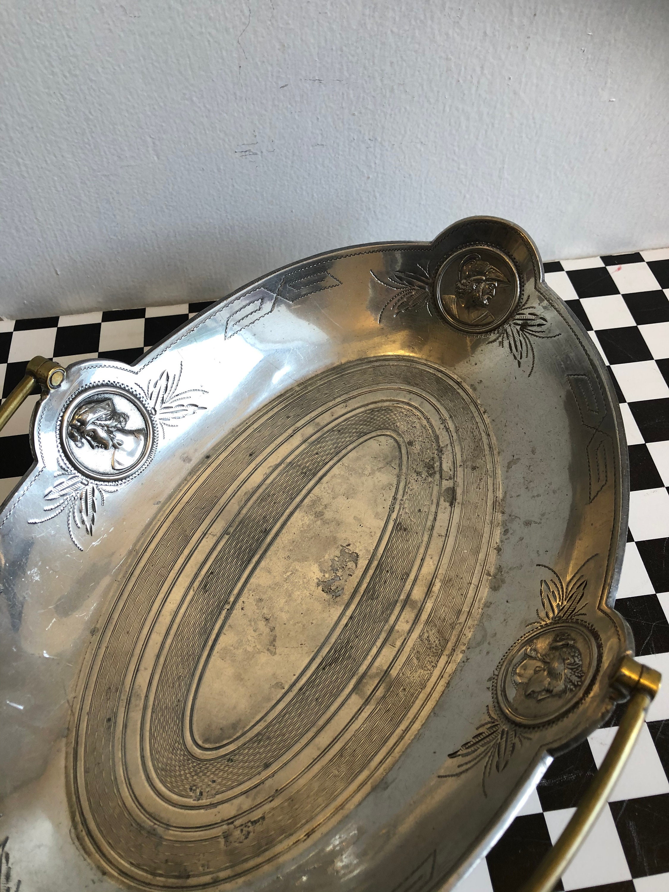 Antique 1870’s Brides Basket in Triple Silver Plate on Copper, Simpson ...