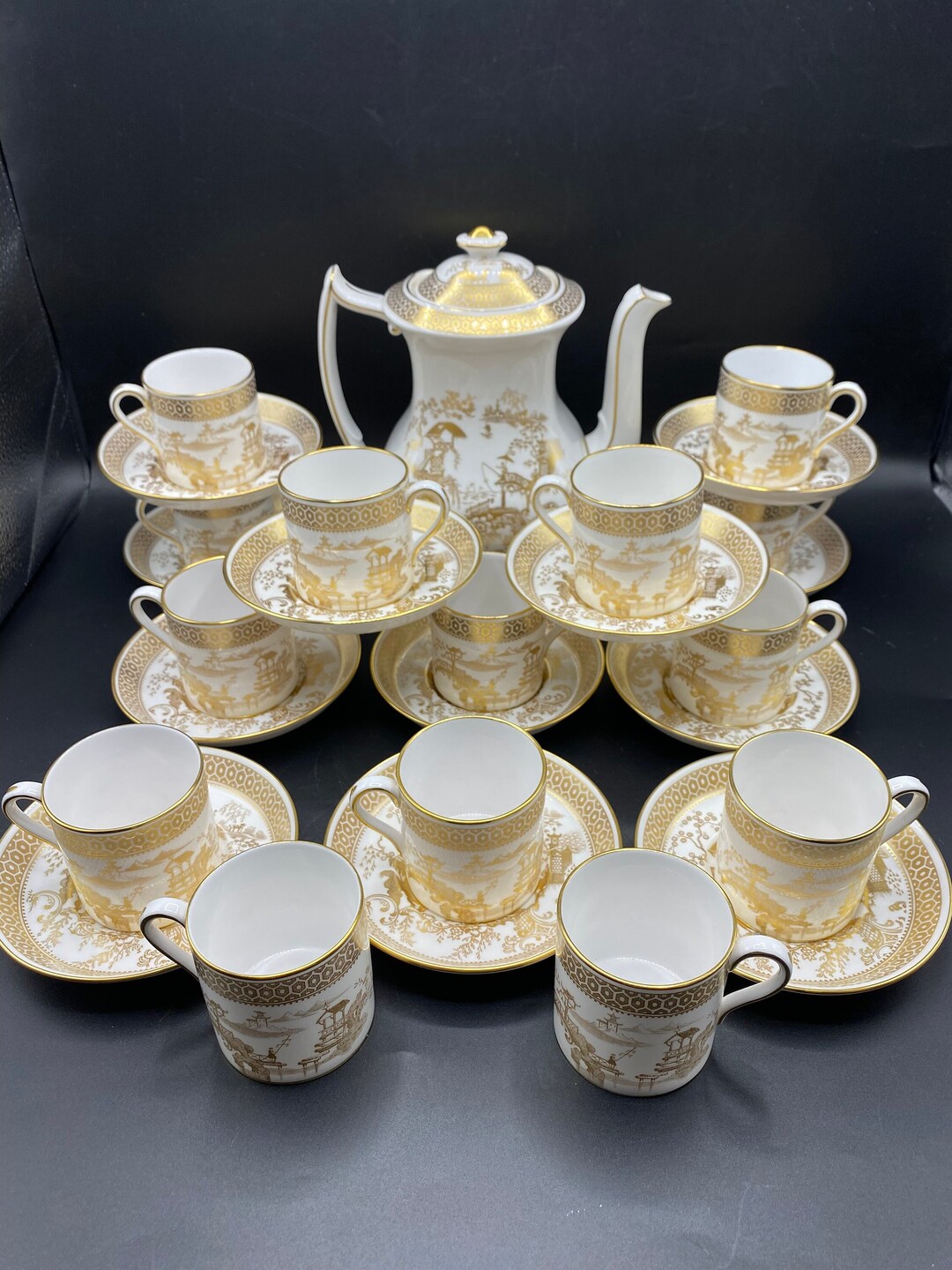 1960’s Spode 12 Demitasse Cups and Saucers With Teapot Spode’s Garden ...