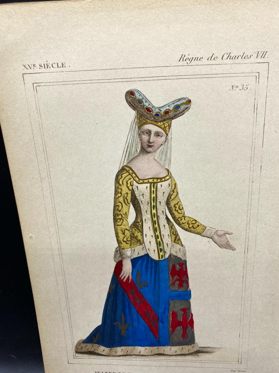 Original 1852 Bookplate Jeanne De Montagu, Wife of Jacques De Bourbon ...