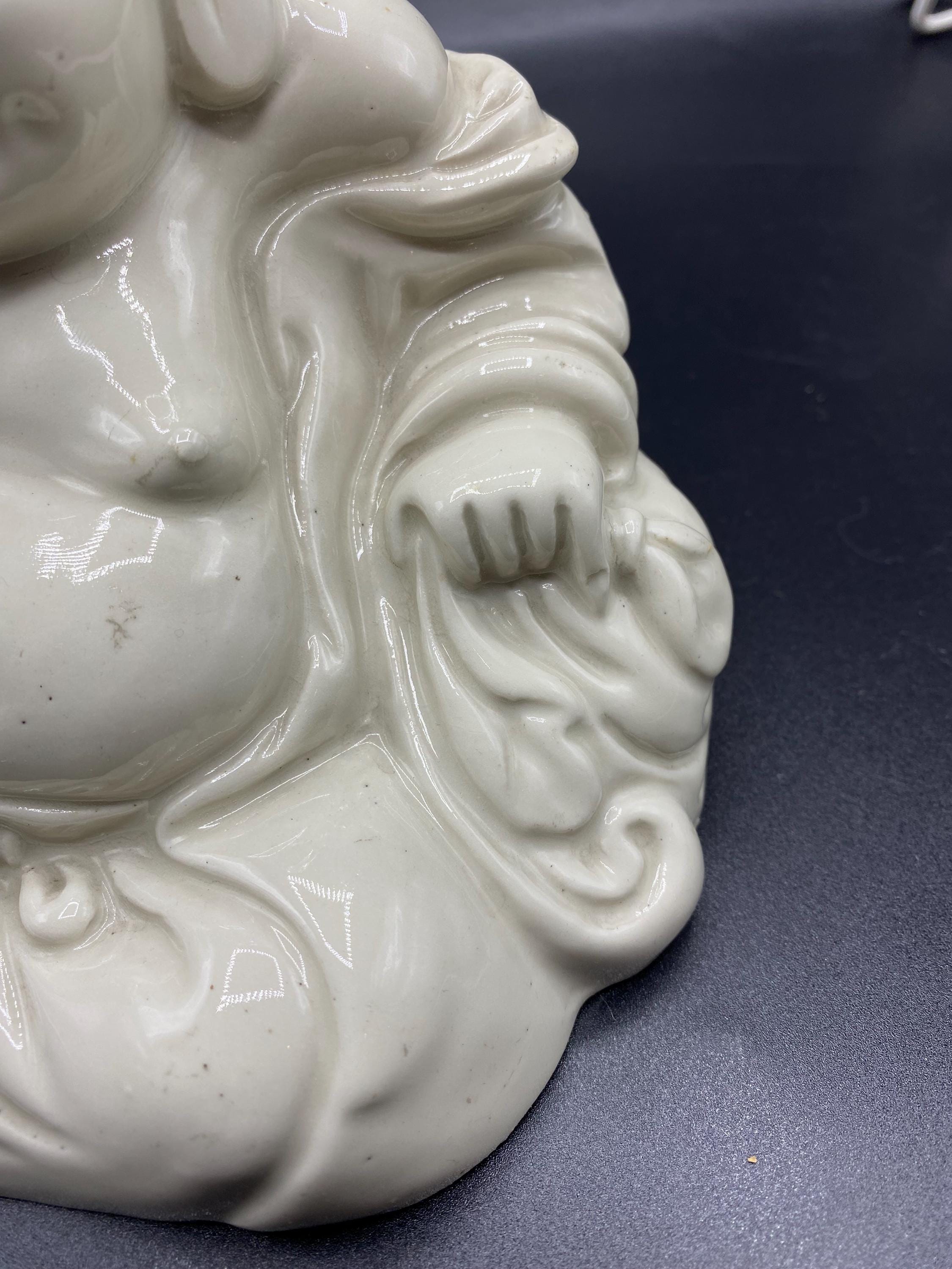 Antique Blanc De Chine Dehua Budai, Budai Heshang, Small White Seated ...