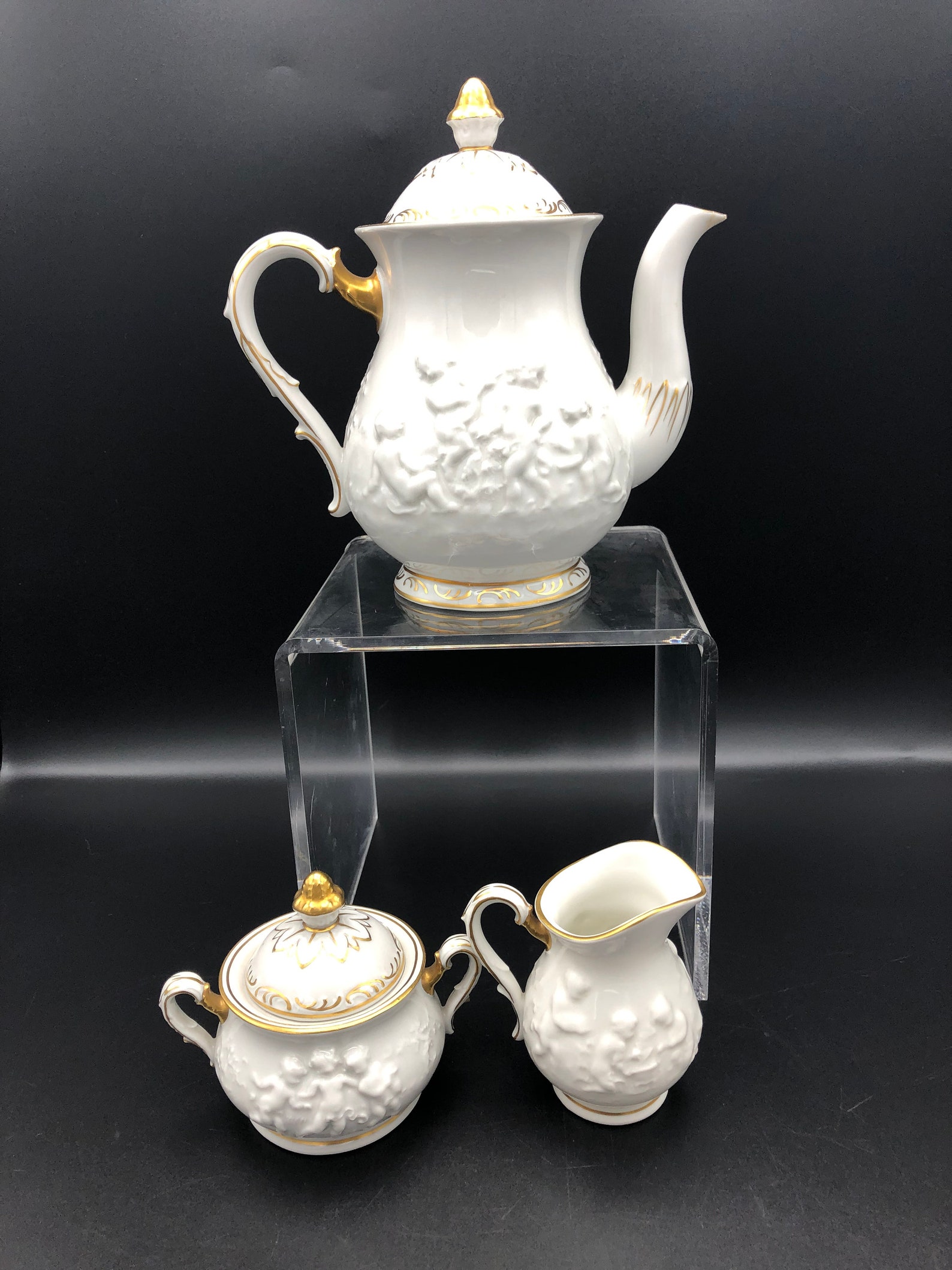 25 Piece Vintage Capodimonte Tea Service in White and Gold - Etsy