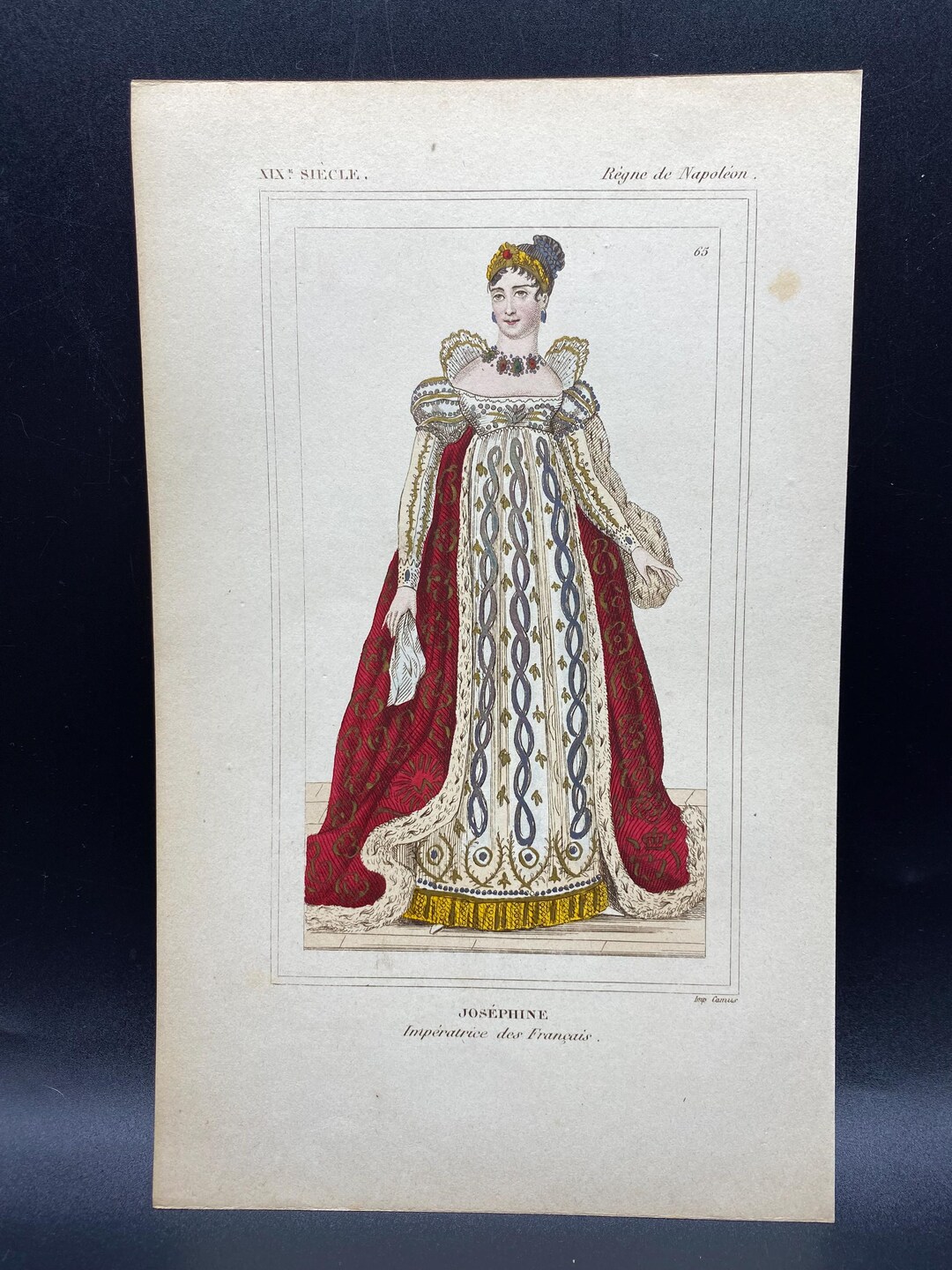 Original 1852 Empress Josephine Hand Colored Lithograph From Le Bibliophile Jacob Aka Paul ...