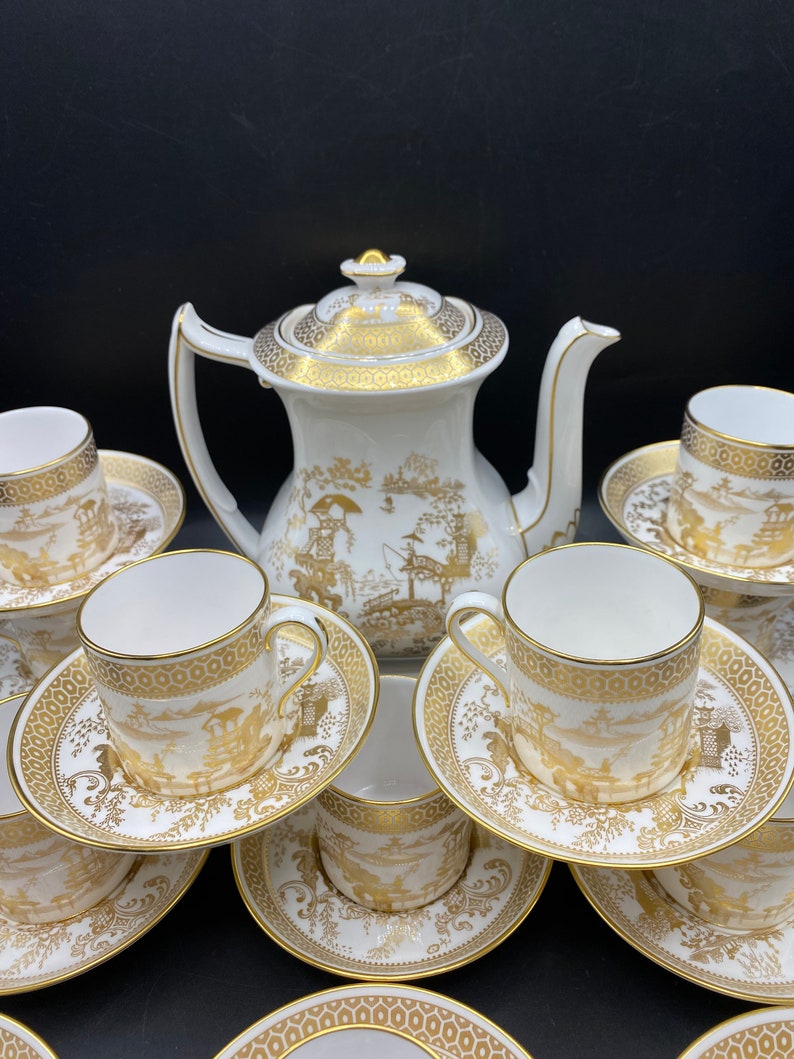 1960s Spode 12 Demitasse Cups and Saucers With Teapot Spodes Garden ...