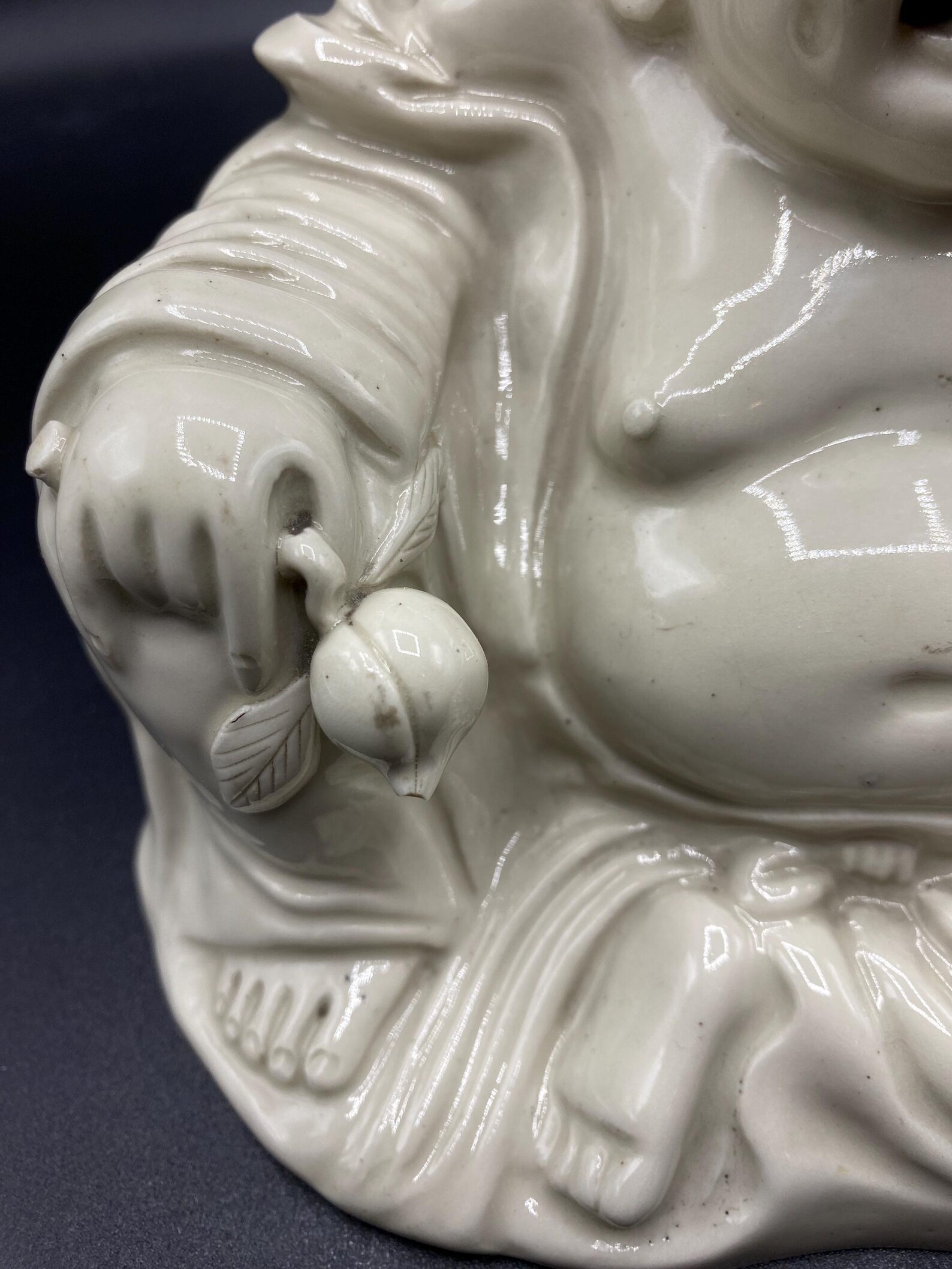 Antique Blanc De Chine Dehua Budai, Budai Heshang, Small White Seated ...