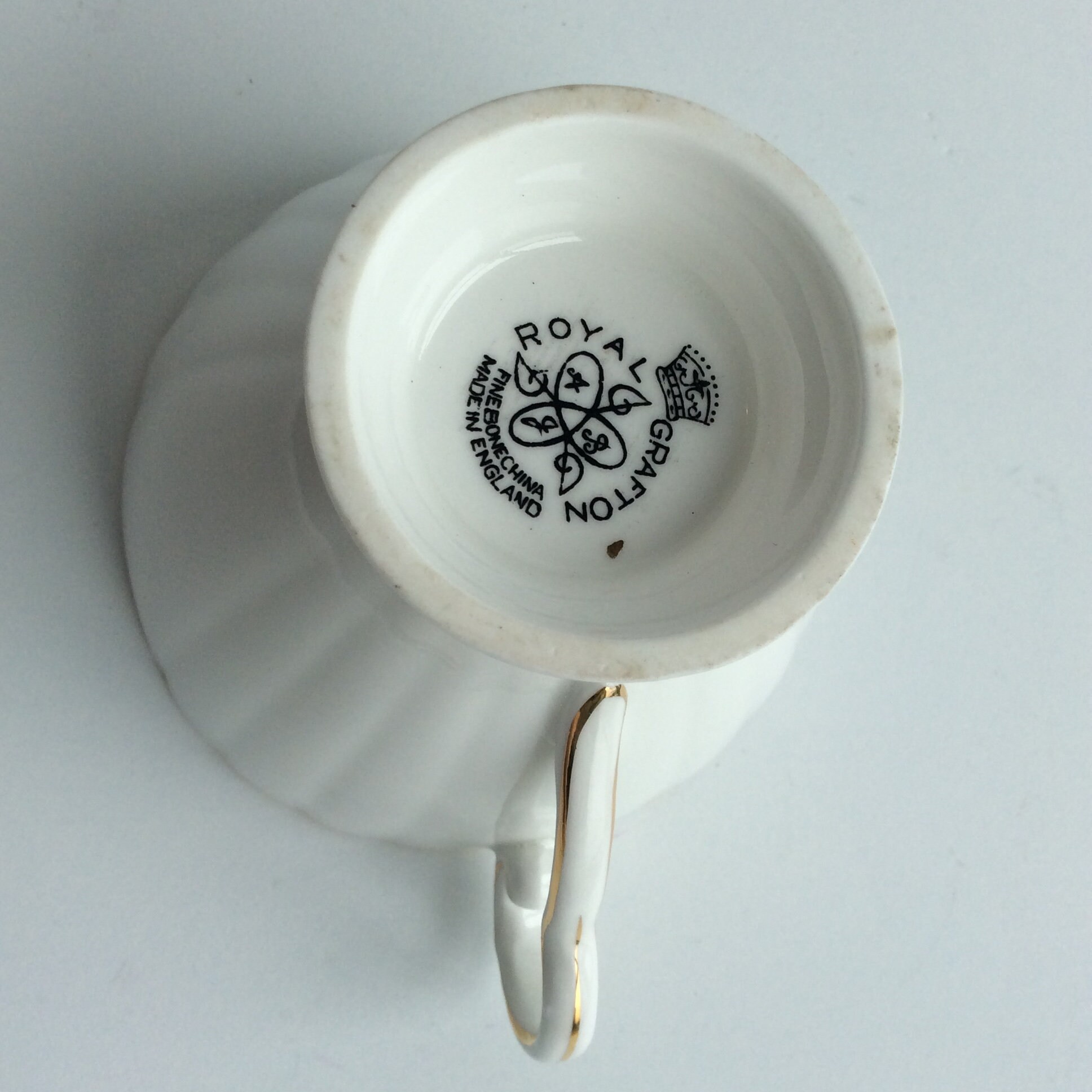 1950’s Royal Grafton Masonic Vintage Tea Cup Set, White and Gold ...