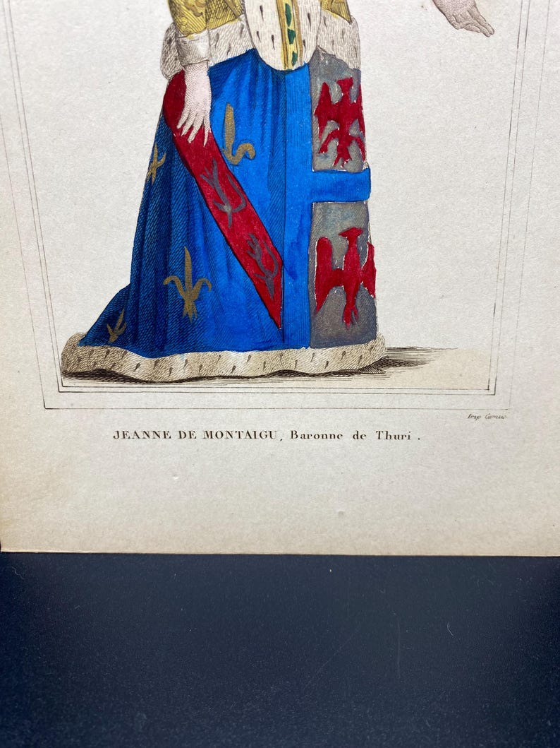 Original 1852 Bookplate Jeanne De Montagu, Wife of Jacques De Bourbon ...
