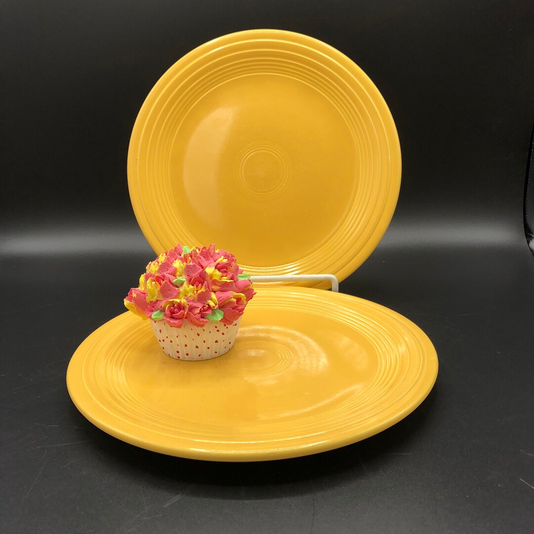 Vintage Yellow Fiestaware Dinner Plates, Homer Laughlin, 1930s, Pair - Etsy