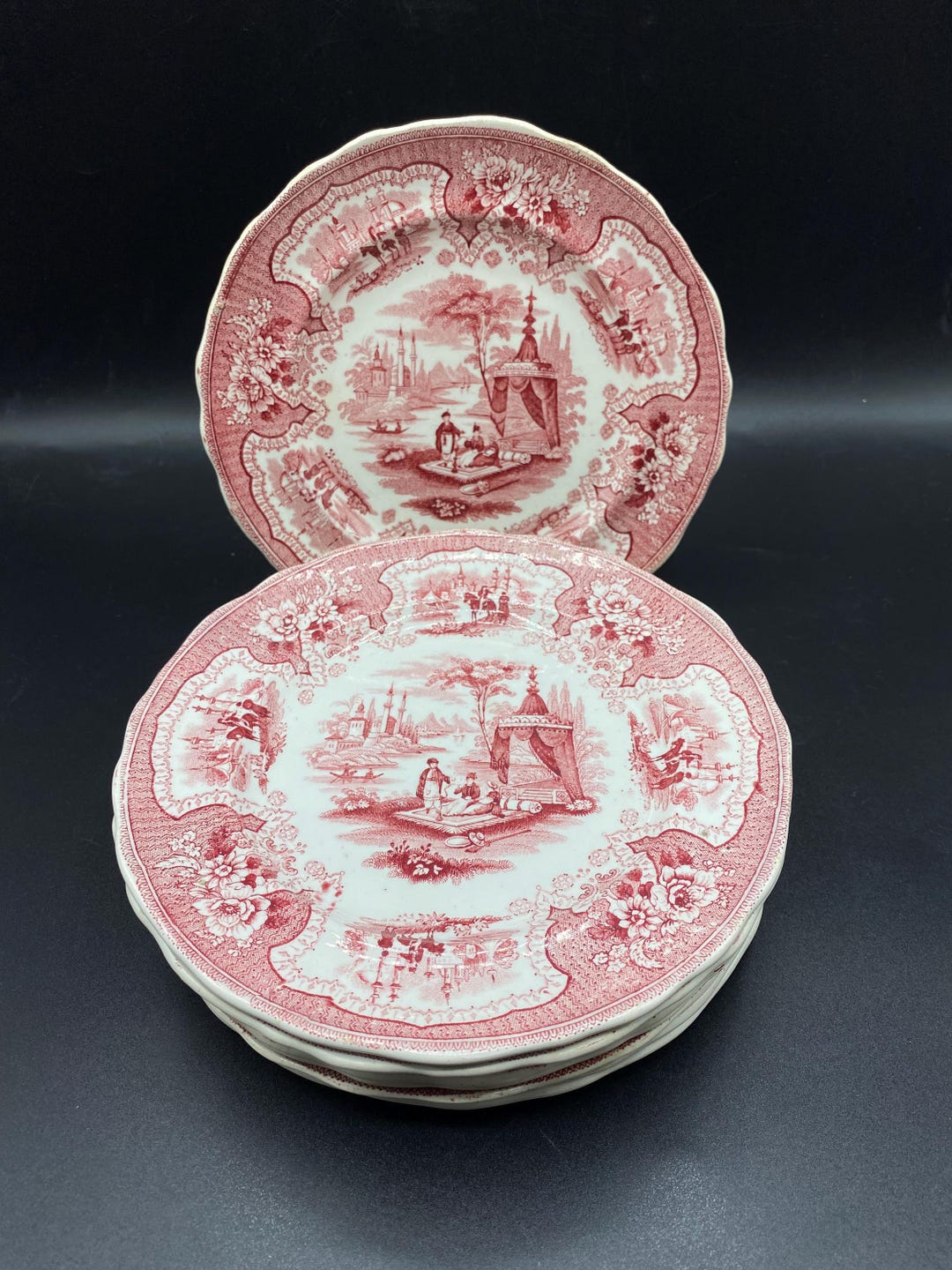 Antique Adams 8.5" Plates Early 19th Century Staffordshire English ...
