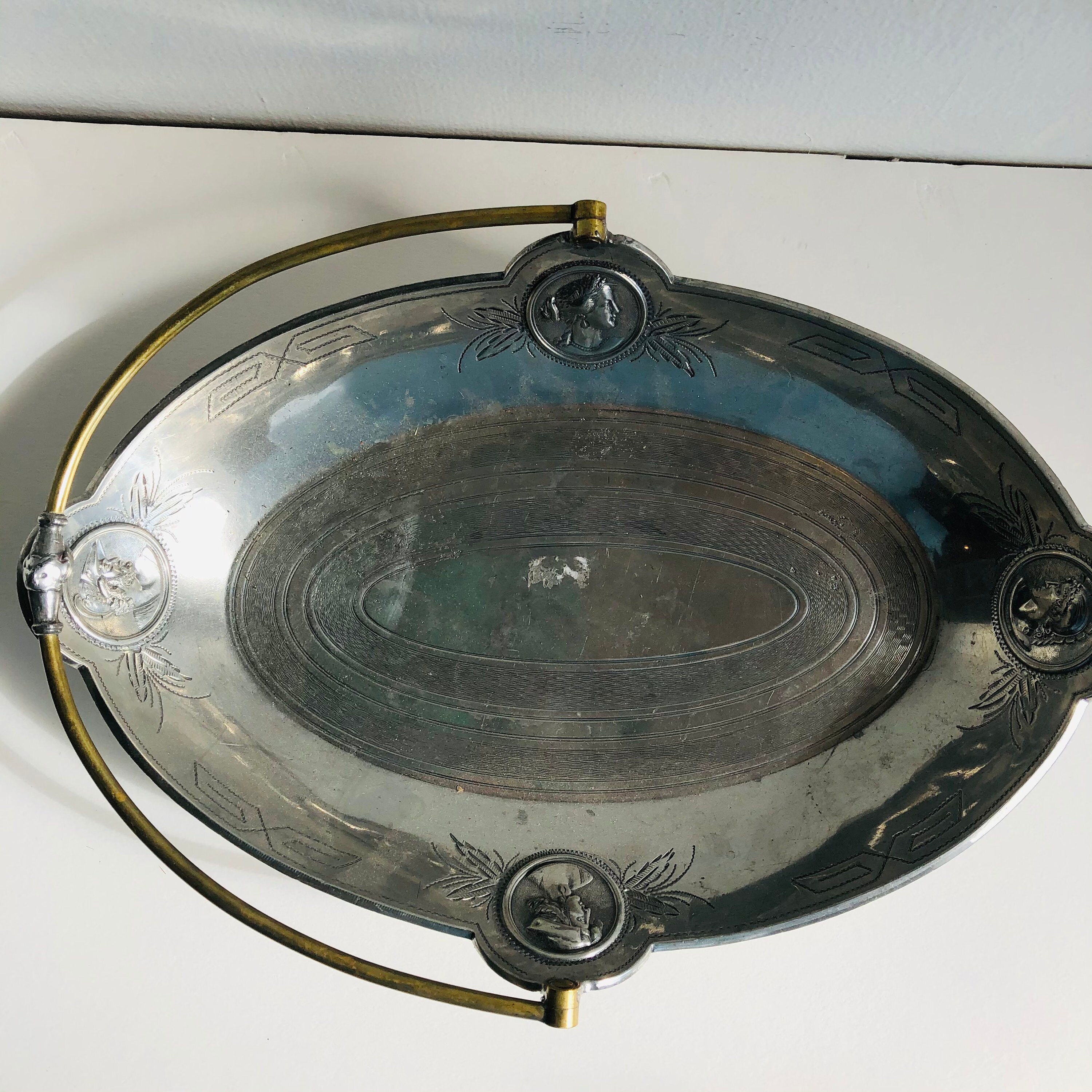 Antique 1870’s Brides Basket in Triple Silver Plate on Copper, Simpson ...