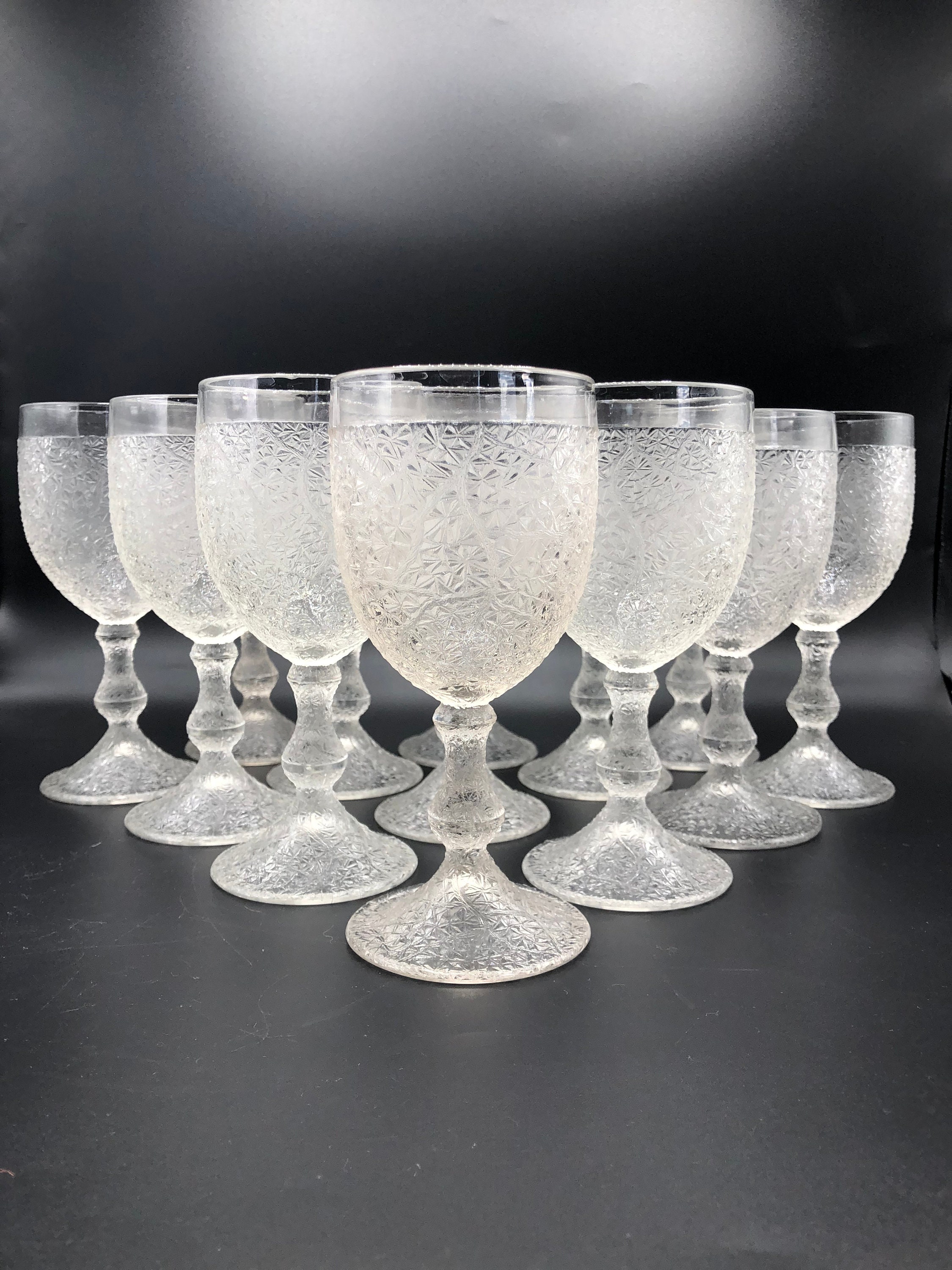 Antique Wine Glass, EAPG Tree of Life Pattern Clear Flint Goblets by ...