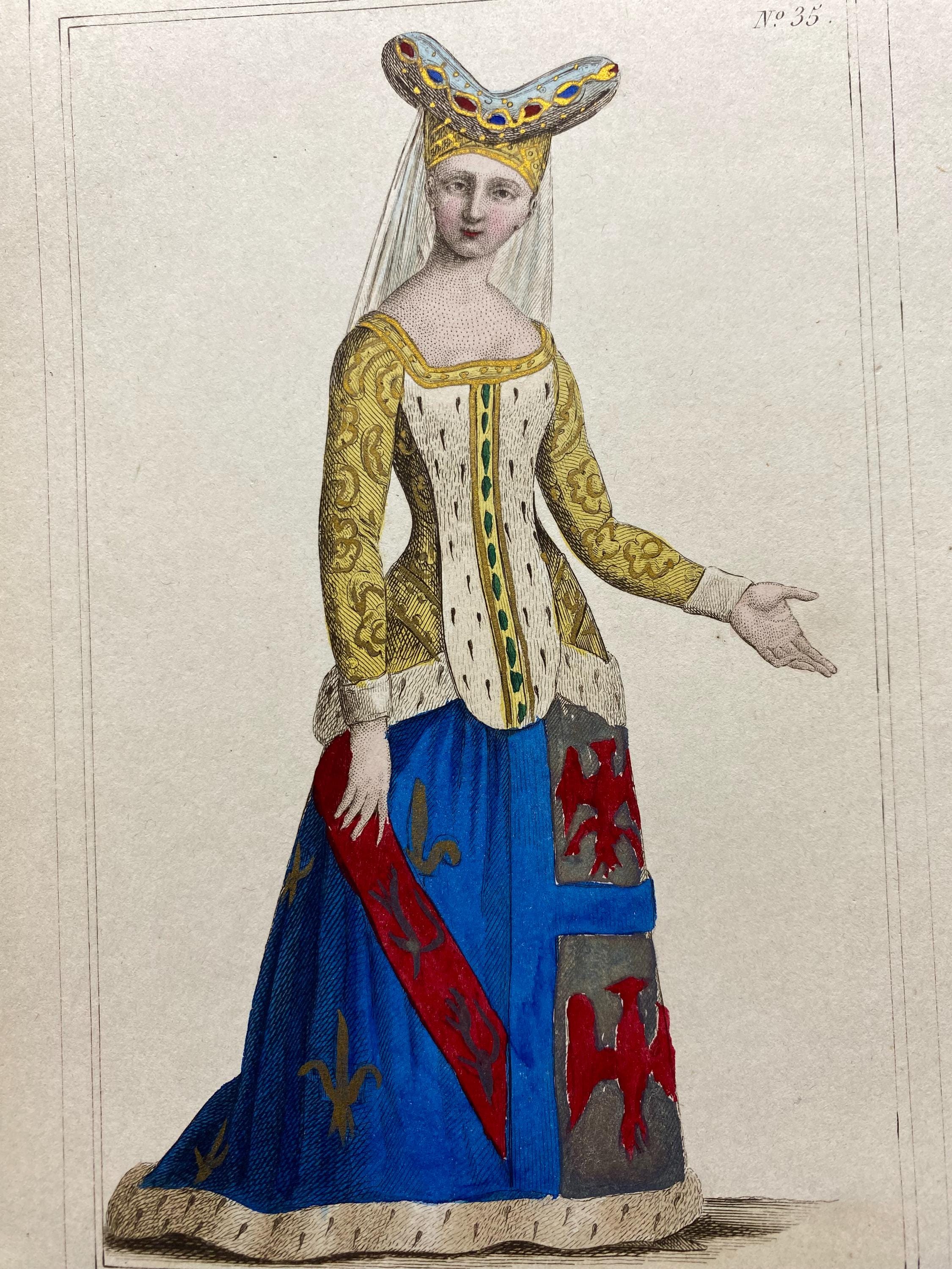 Original 1852 Bookplate Jeanne De Montagu, Wife of Jacques De Bourbon ...