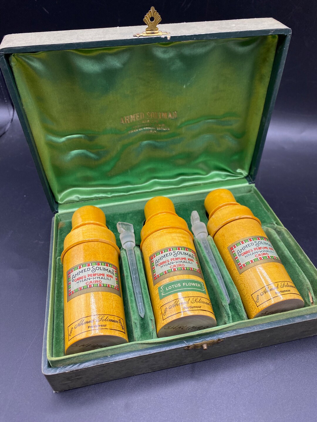 1920's Egyptian Ahmed Soliman Perfume Set Very RARE 3 Bottles in ...