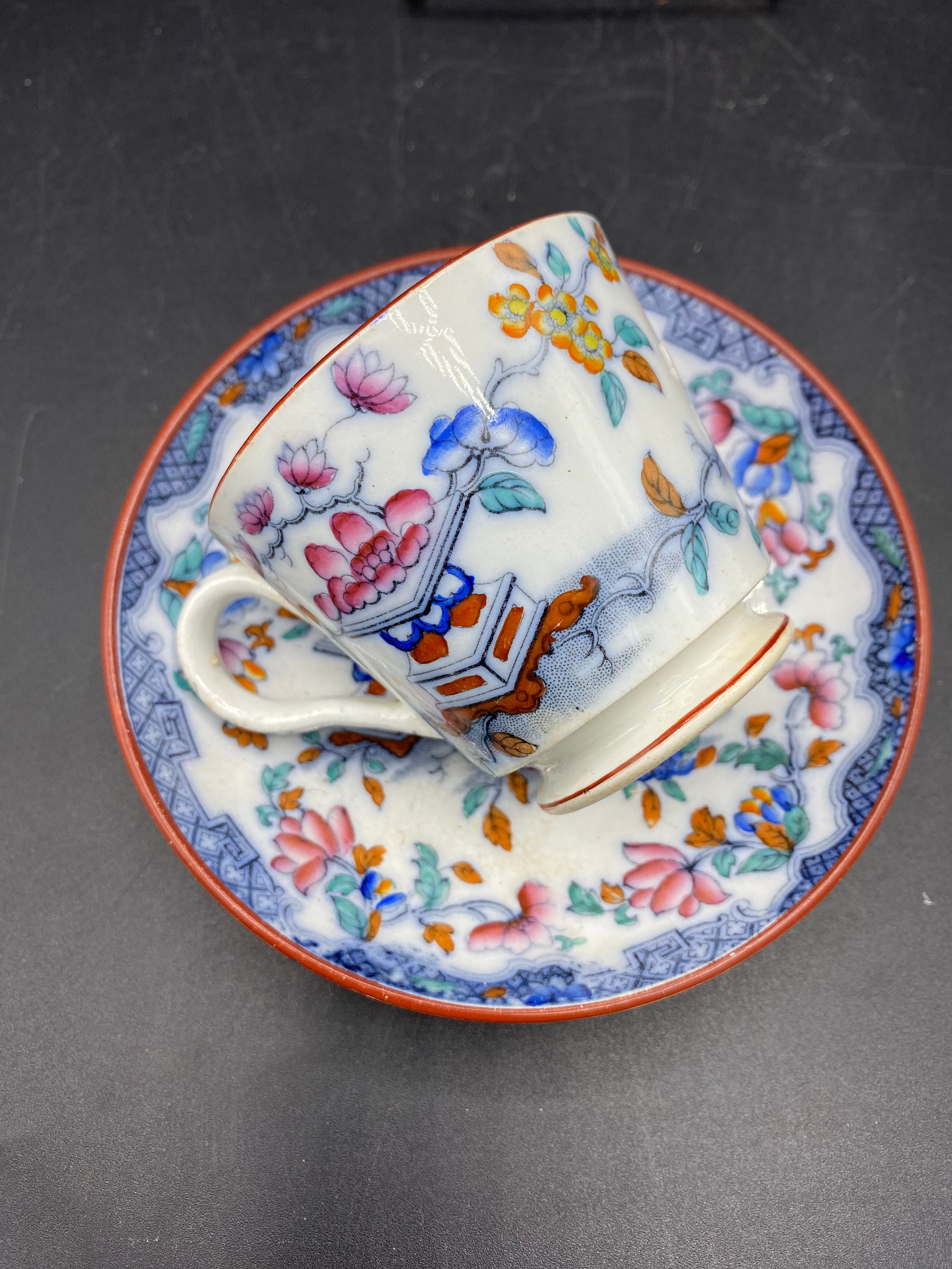 Very RARE Antique Minton poonah Vase With Flowers Pattern 1840's Footed ...