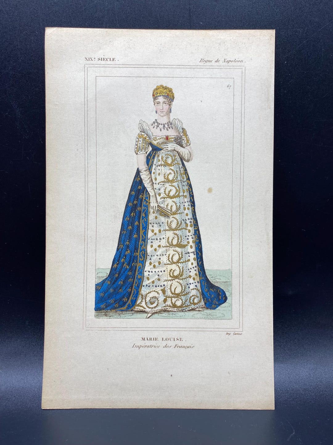 Original 1852 Empress Marie Louise Hand Colored Lithograph, Le ...