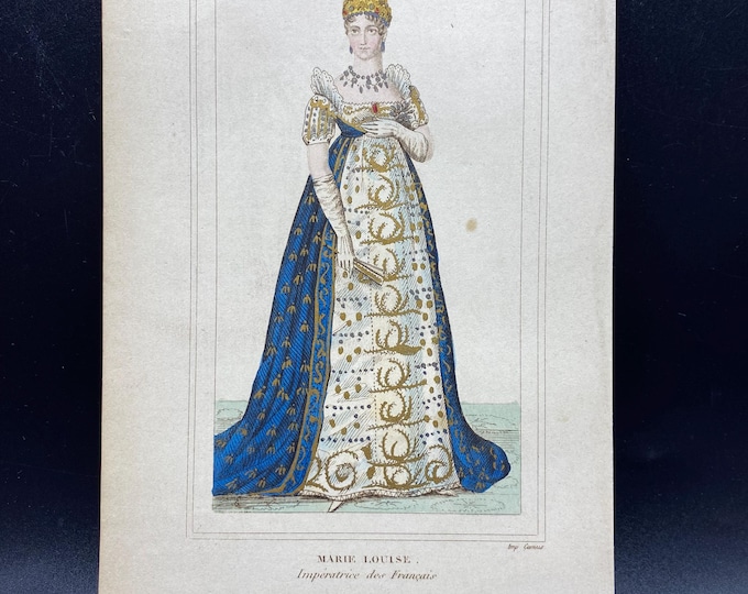 Original 1852 Empress Marie Louise Hand Colored Lithograph, Le ...