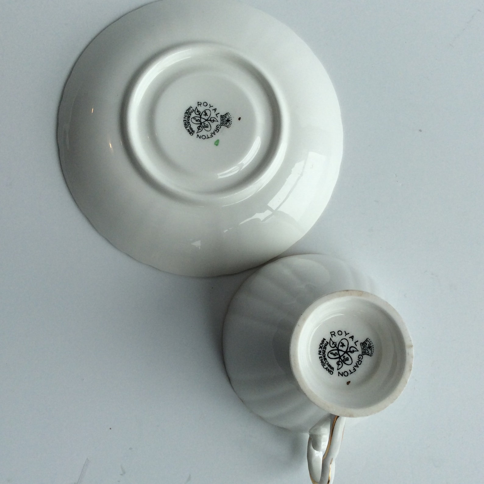 1950’s Royal Grafton Masonic Vintage Tea Cup Set, White and Gold ...
