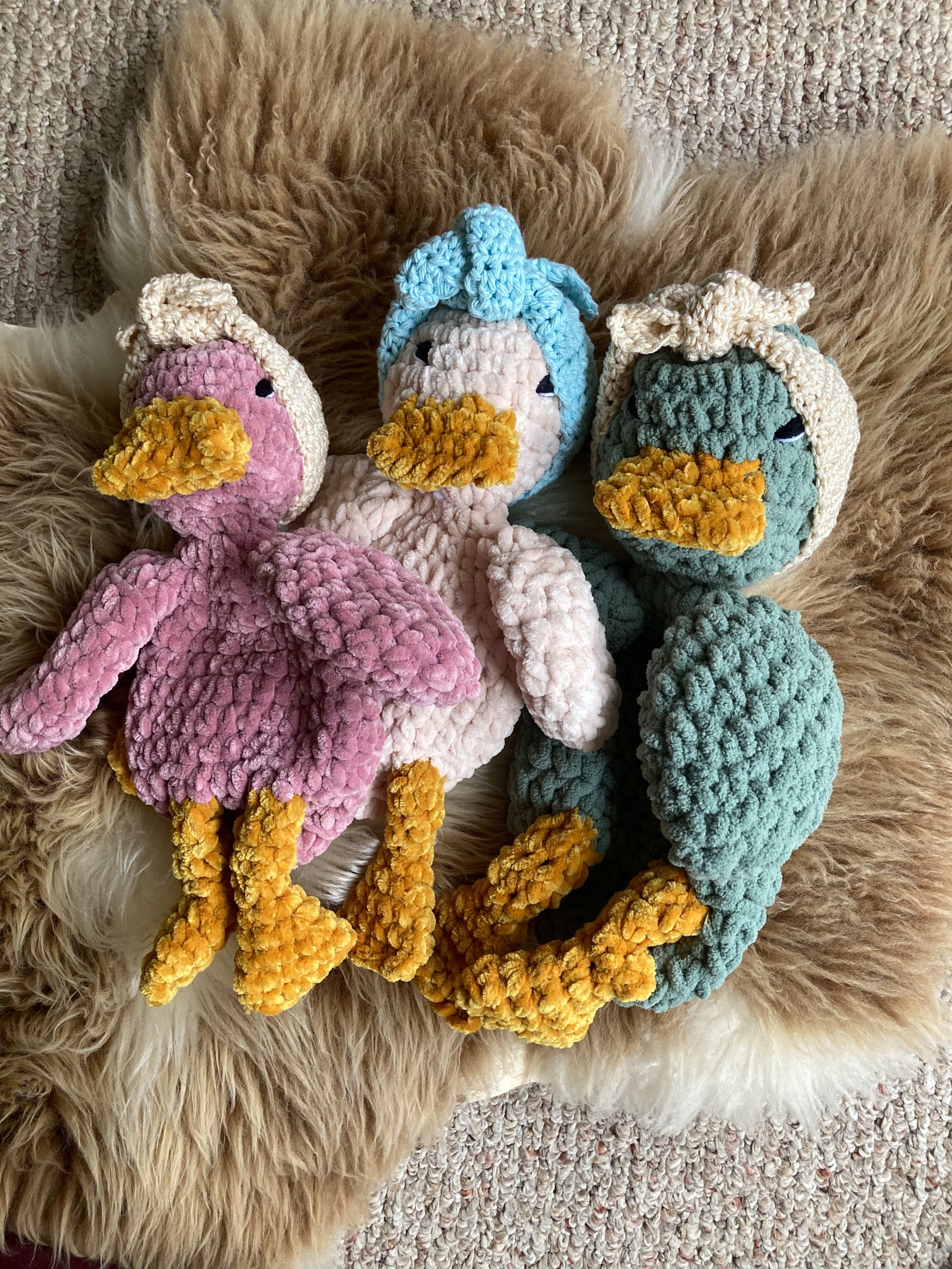 Della Duck, Crochet Lovey, Duck Snuggler, Crochet Duck Lovey, Handmade ...
