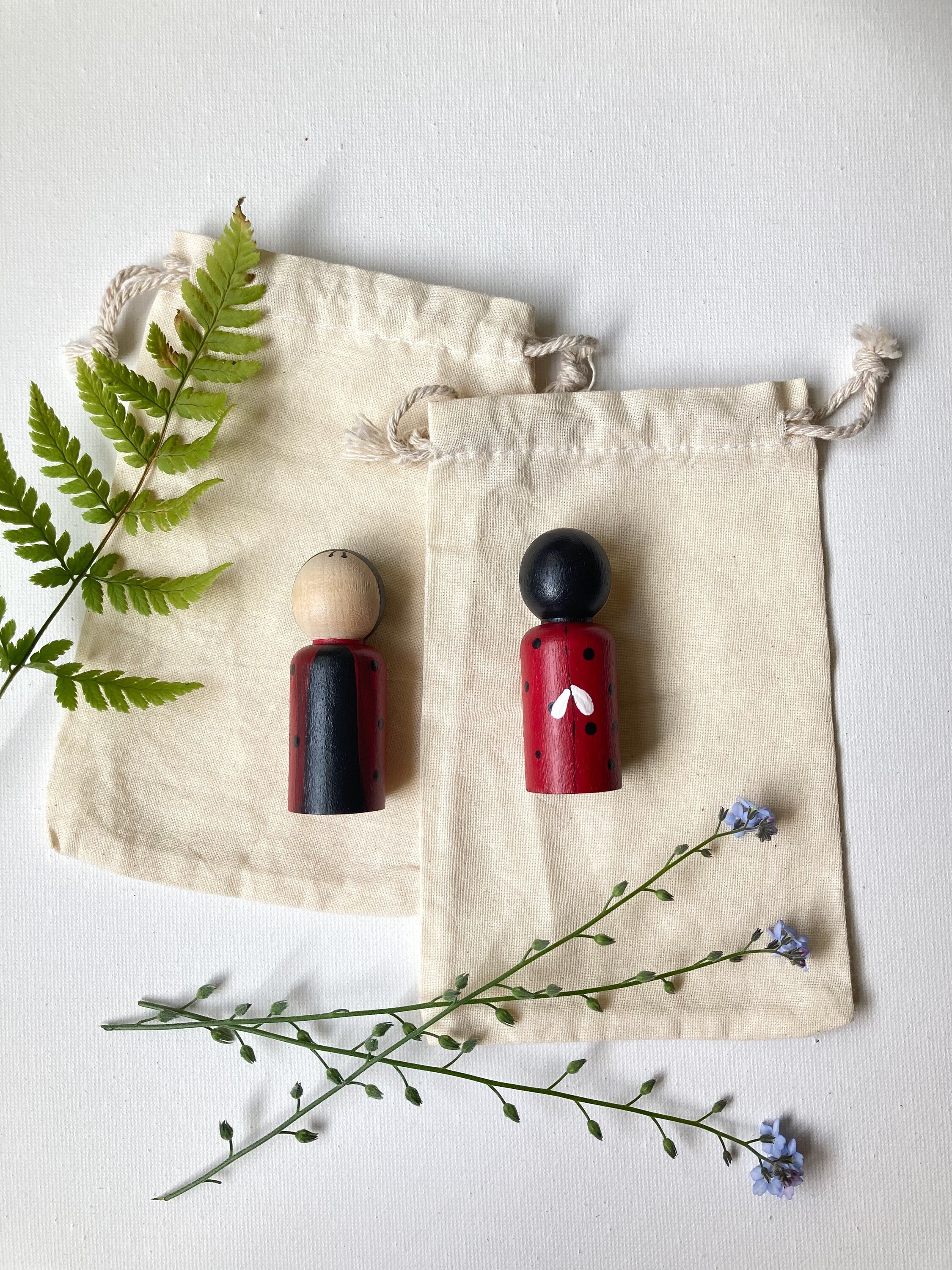 Ladybug Peg Doll, Wooden Peg Doll Ladybug, - Etsy