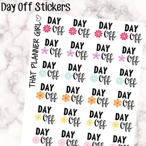 Day Off Stickers Floral with pretty lettering 28 stickers | Etsy