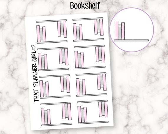 Book Shelf Doodle Sticker Mark reading currently reading | Etsy